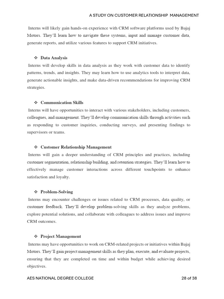 Supriya Final Project | PDF | Customer Relationship Management | Internship