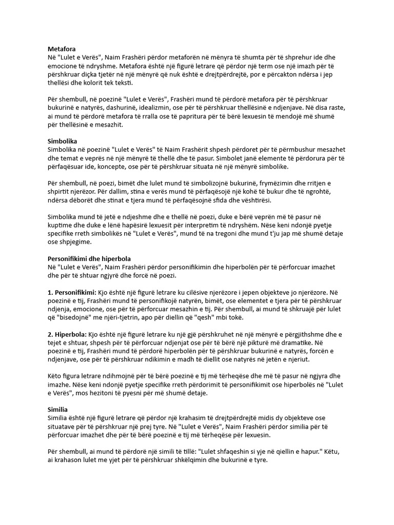 Metafora-Lulet e Veres | PDF