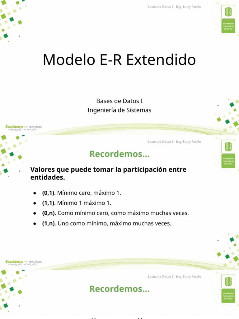 Nuryfave - 5. Modelo E-R Extendido | PDF | Bases de datos | Informática