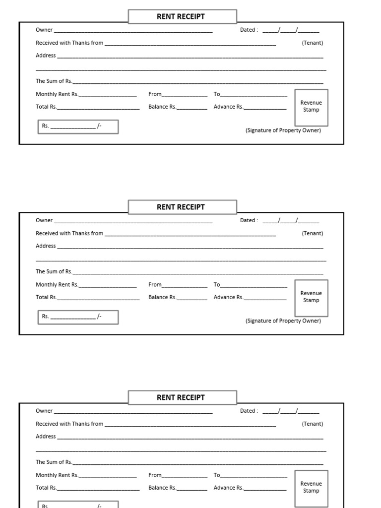 Rent Receipt Sample | PDF | Renting | Civil Law (Common Law)