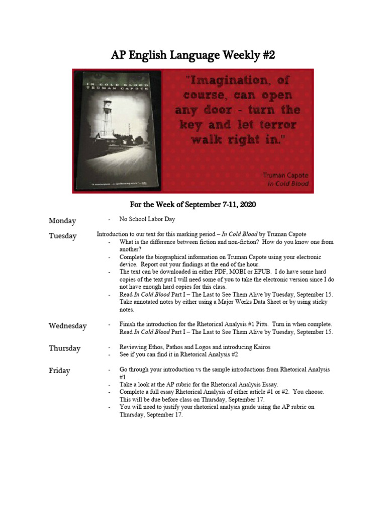 AP English Lang Weekly #2 | PDF | Logos | Persuasion