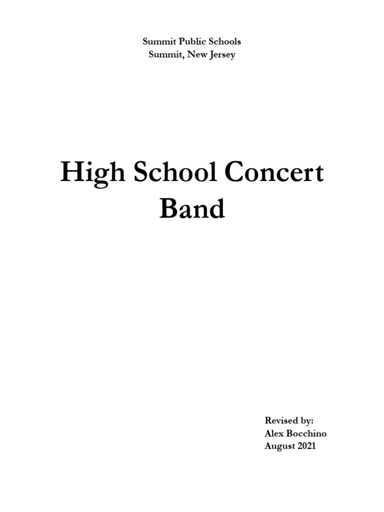 Summit High School Concert Band Curriculum 2021 | PDF | Creativity ...