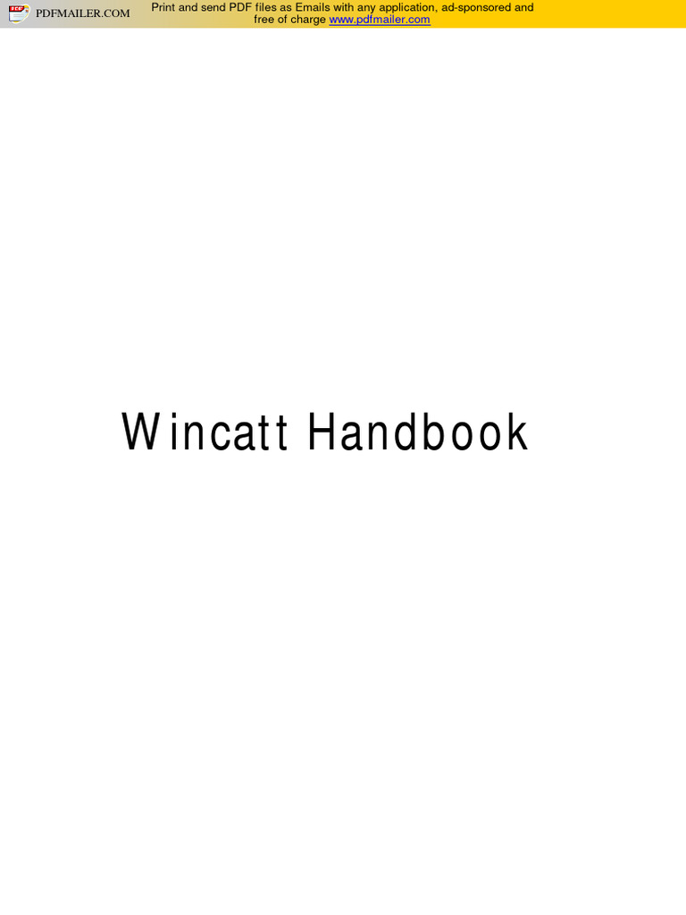 Wincatt Hnadbook | PDF | Application Software | Computing