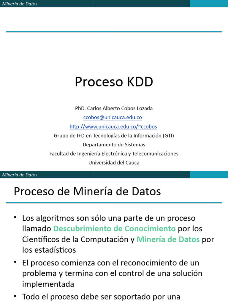 02 Proceso KDD | PDF | Procesamiento de datos | Evaluación