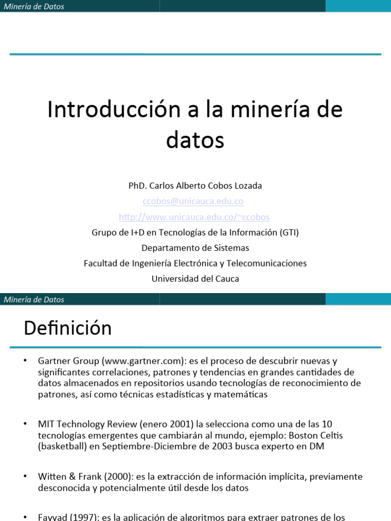 Introducción a la Minería de Datos | PDF | Procesamiento de datos | Análisis de conglomerados