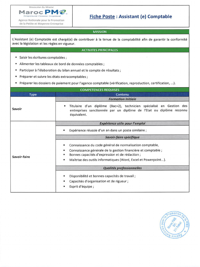 Assistant e Comptable | PDF