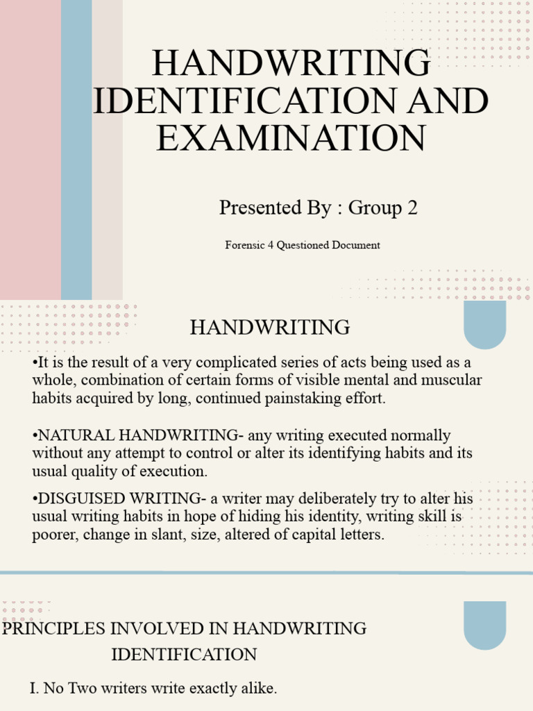 Group 2 Handwriting Identification and Examination | PDF | Finger | Hand