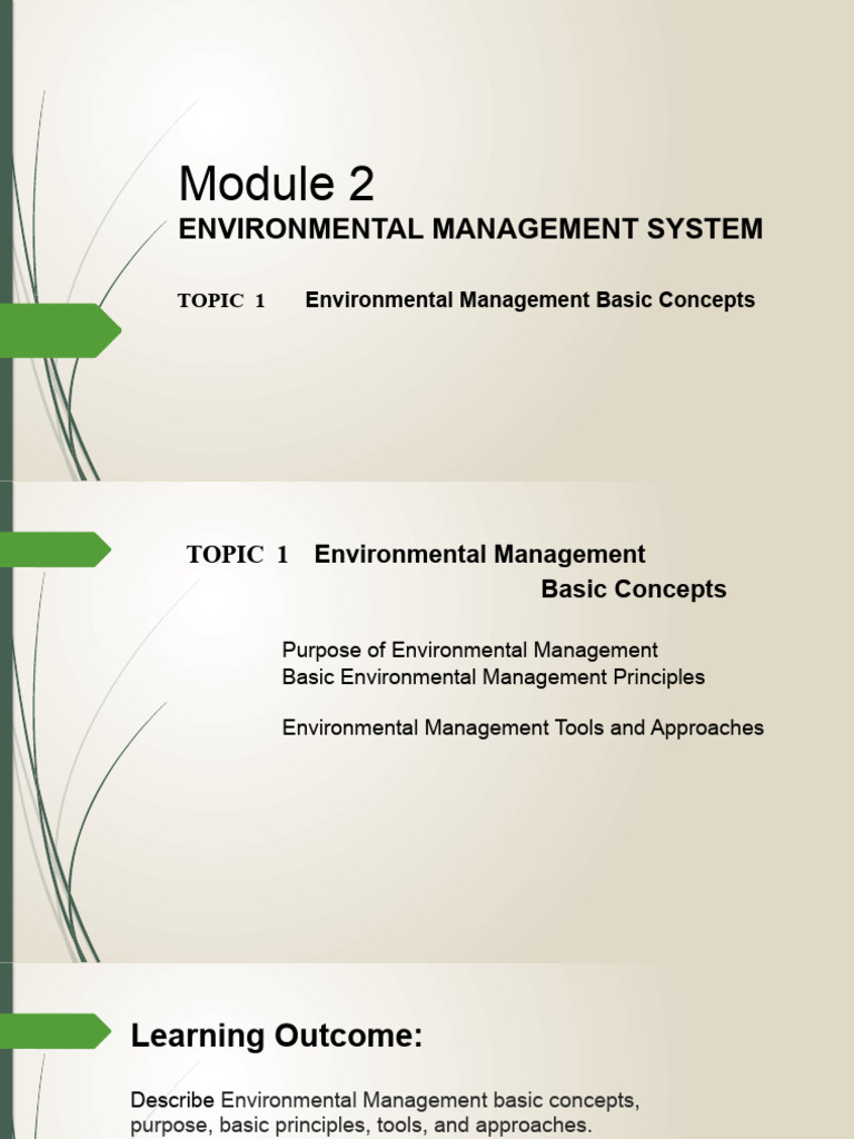 EMS Topic 1 Environmental MGT System | PDF | Environmental Resource ...