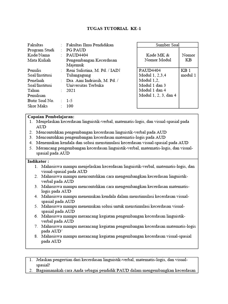 Tugas Tutorial 1 | PDF