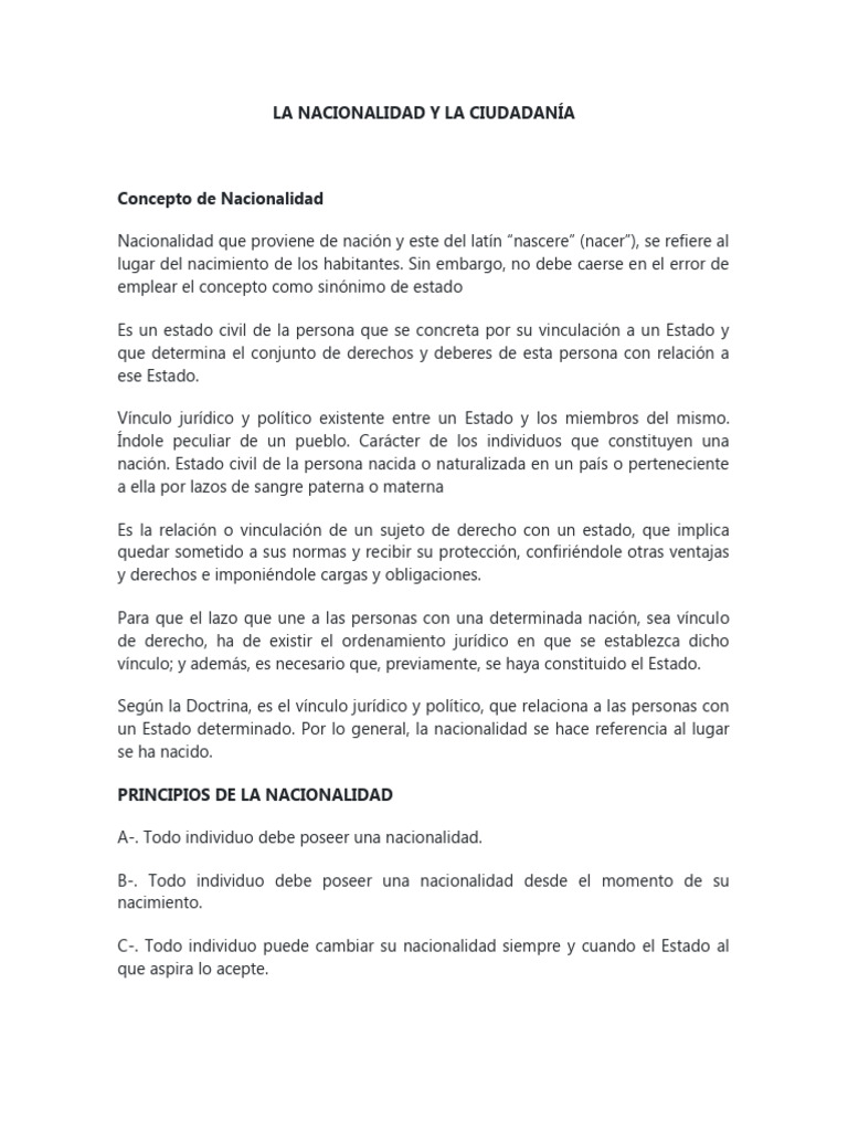 Nacionalidad y Ciudadanía en Venezuela | PDF | Nacionalidad | Estado ...