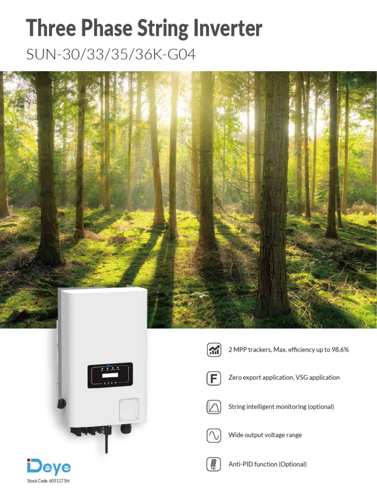 Datasheet Sun - (30-36) k-g04 230731 en | PDF | Alternating Current | Direct Current