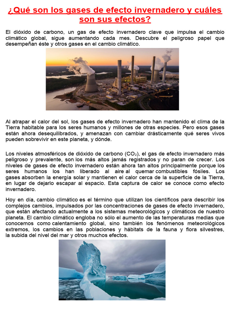 Qué Son Los Gases De Efecto Invernadero Y Cuáles Son Sus Efectos Pdf