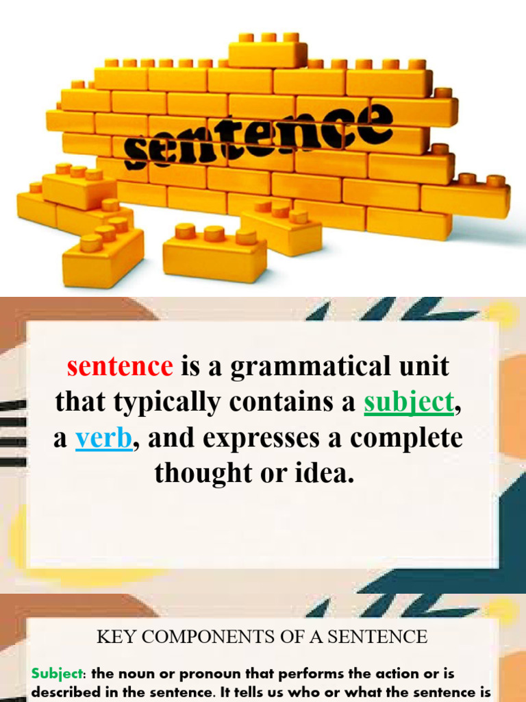 Key Components of Sentence Structure | PDF | Verb | Subject (Grammar)