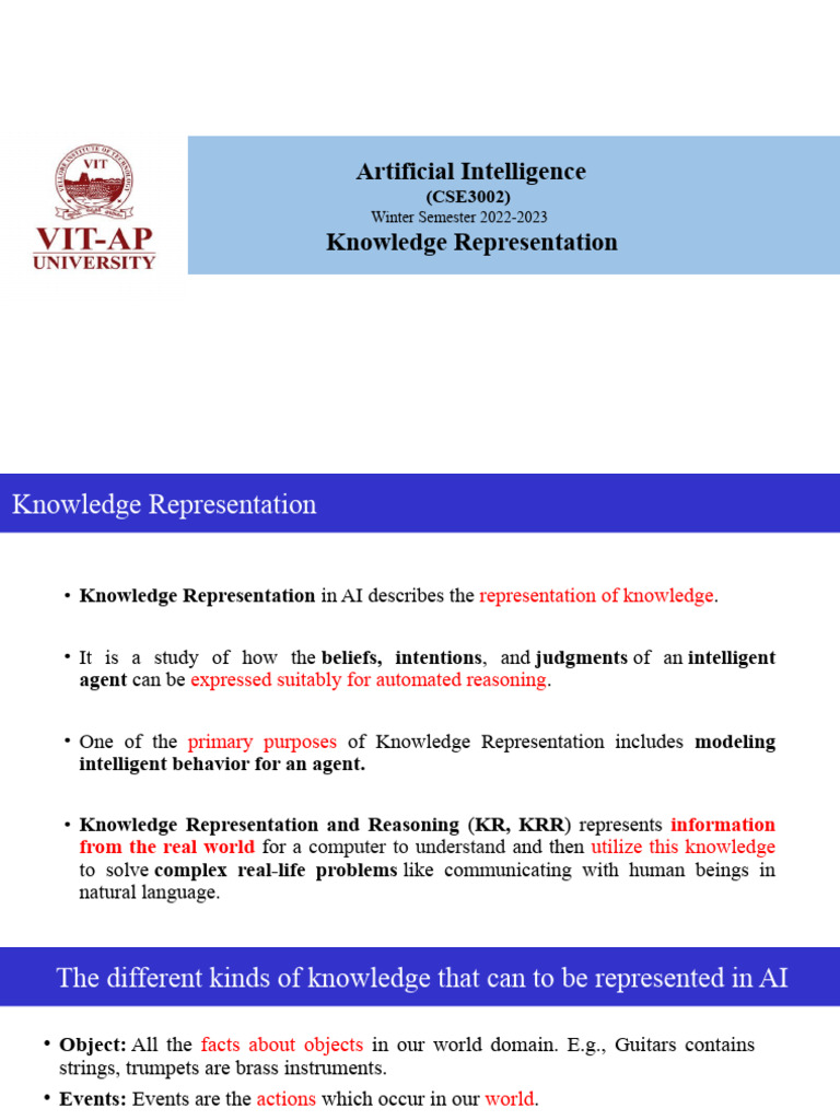 Knowledge Representation | PDF | Knowledge Representation And Reasoning | Knowledge