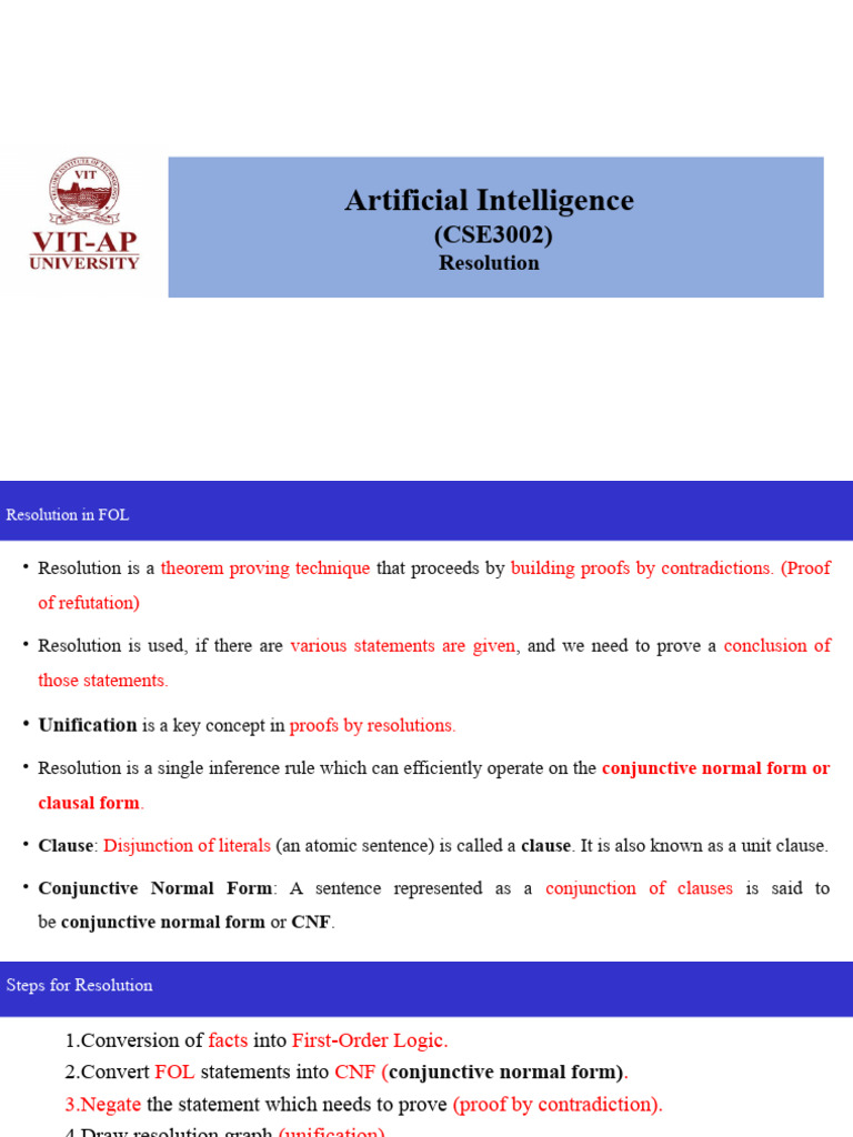 Resolution | PDF | Mathematical Logic | Logic