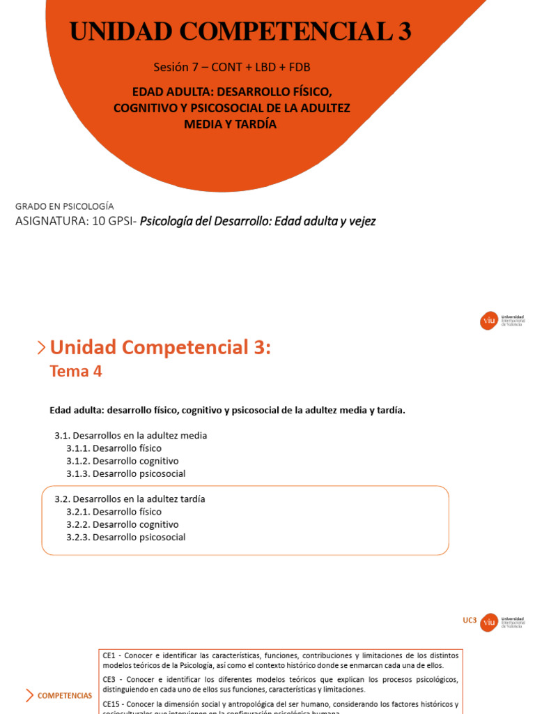 UC3 Sesión 7 CONT + LBD + FDB | PDF | Adultos | Vejez
