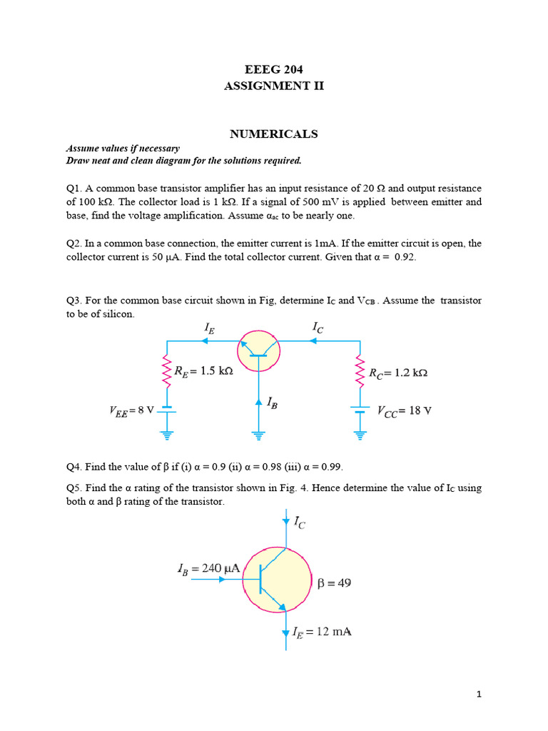 Assignment 2 | PDF | Bipolar Junction Transistor | Transistor