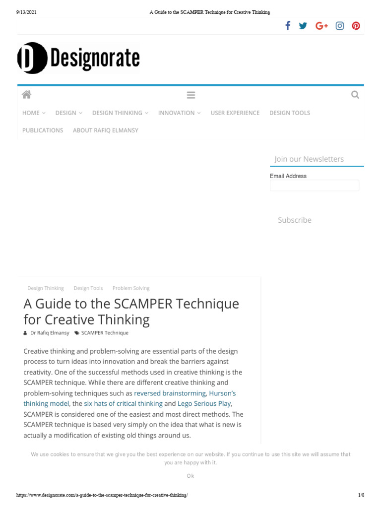 A Guide To The SCAMPER Technique For Creative Thinking | PDF ...
