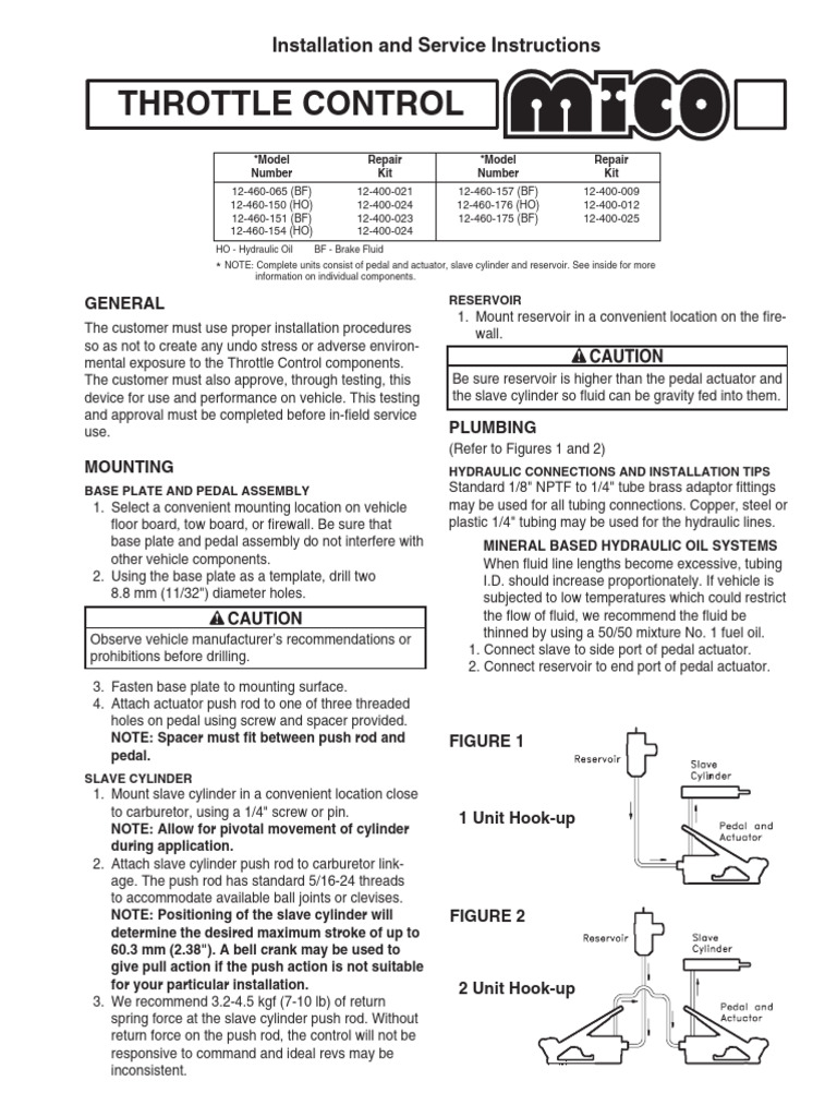 Mico Brake Lock Installation Guide | PDF | Piston | Actuator
