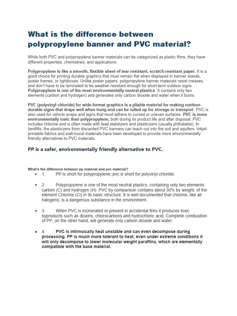 Information About PP and PVC | PDF | Polyvinyl Chloride | Plastic
