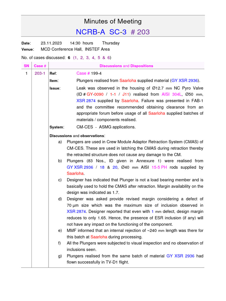 10XX NCRB SC3 MoM M203 R01 | PDF | Building Materials | Mechanical Engineering
