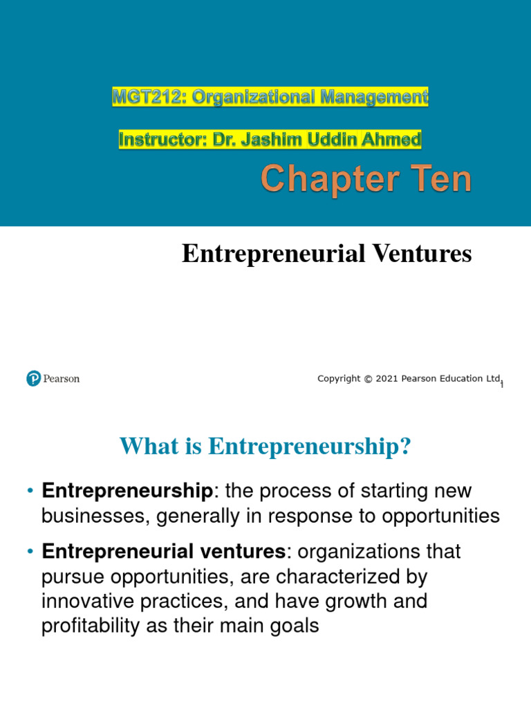 Chapter 10 - Entrepreneurial Ventures | PDF | Entrepreneurship ...