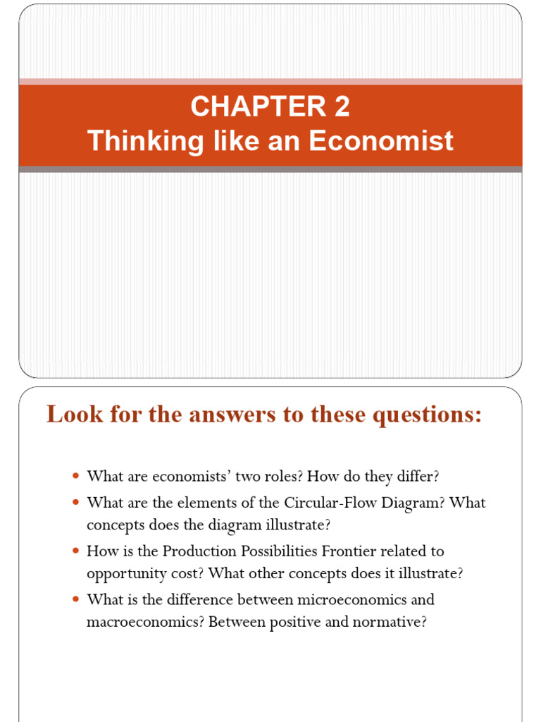 Chapter 2 - Thinking Like An Economist | PDF | Economics | Labour Economics