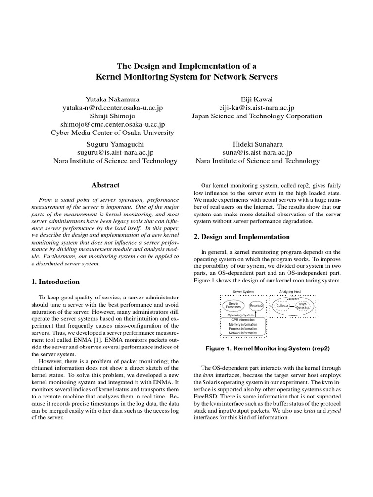 The Design and Implementation of a Kerne | PDF | Operating System ...