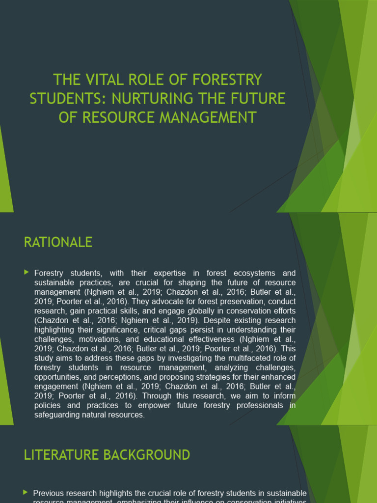 Chapter 1 Presentation - The Vital Role of Forestry Students | PDF ...