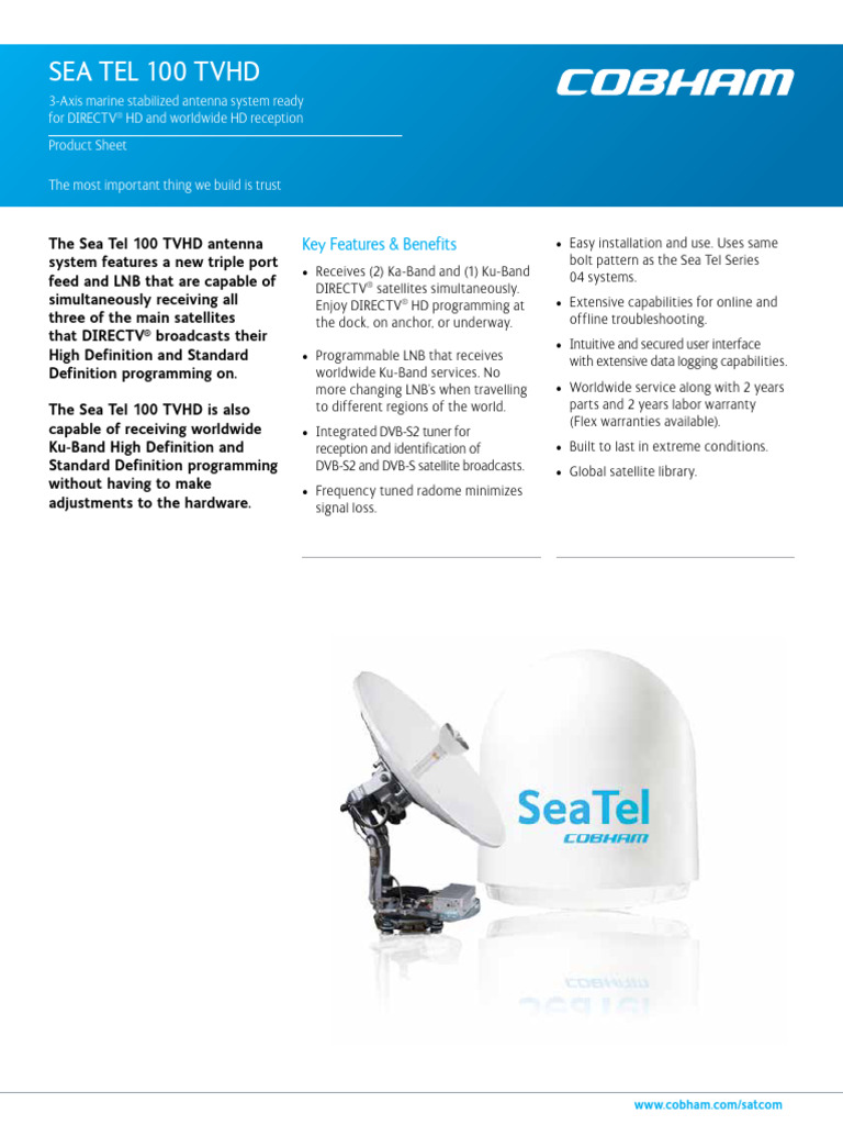 71-143860 Sea Tel 100 TVHD Letter Lo | Download Free PDF | Direc Tv ...