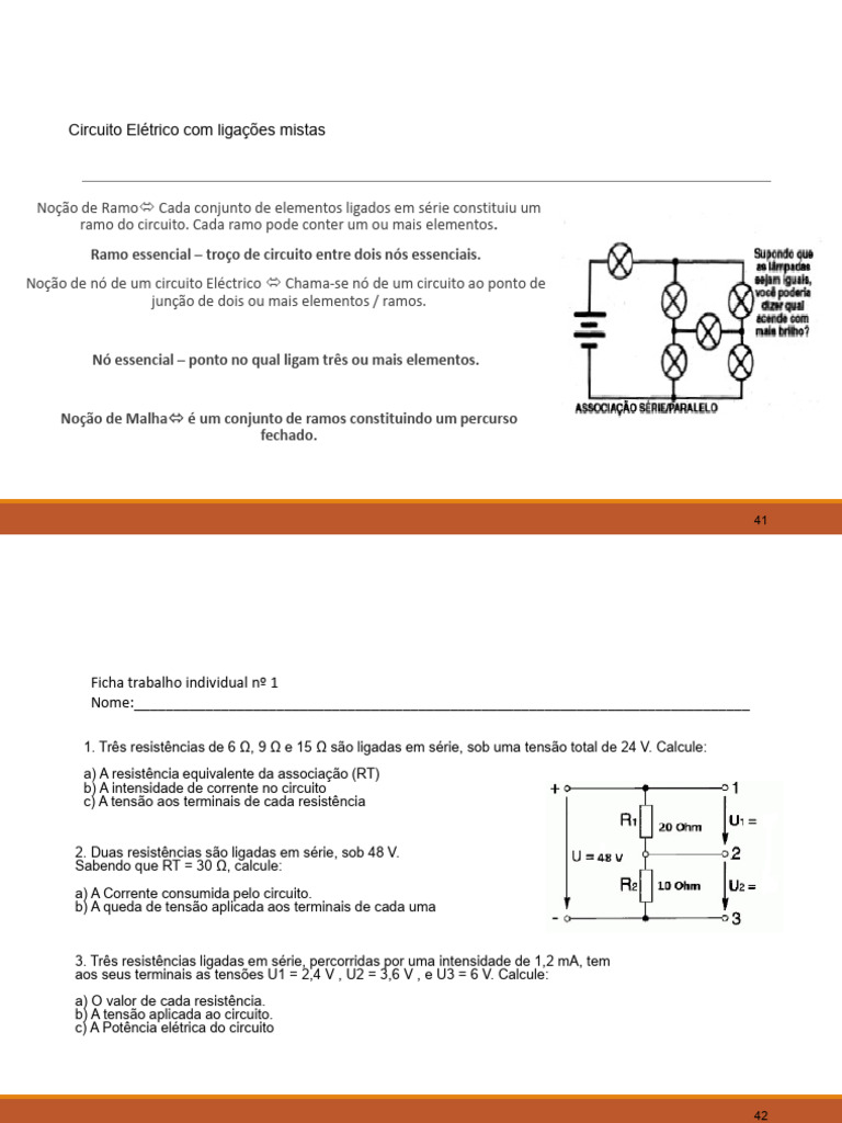 Conceitos e Cálculos de Circuitos Elétricos | PDF | Rede elétrica | Resistência elétrica e ...