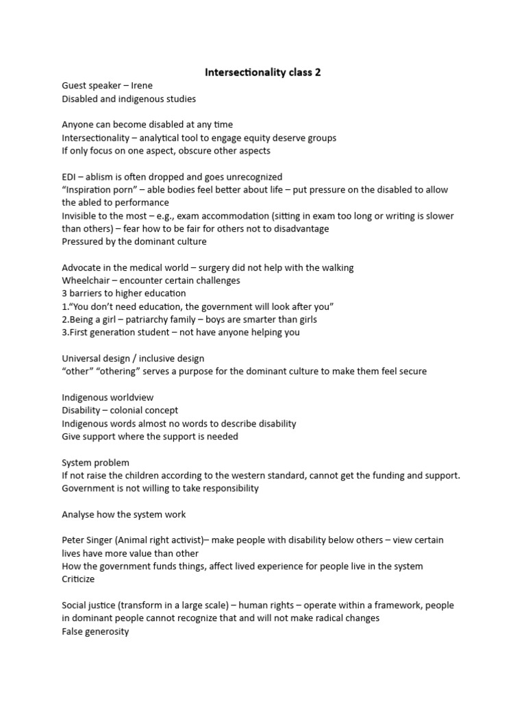 Understanding Intersectionality in Disability | PDF | Disability ...