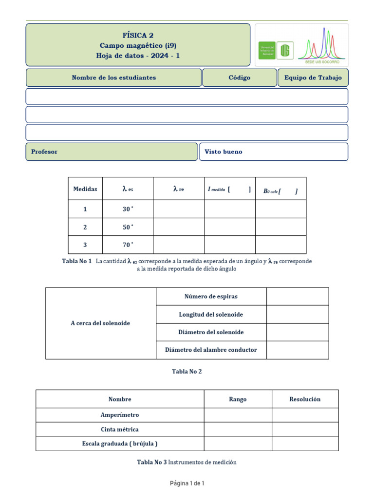 C Campo Magnético - Hoja Datos | PDF