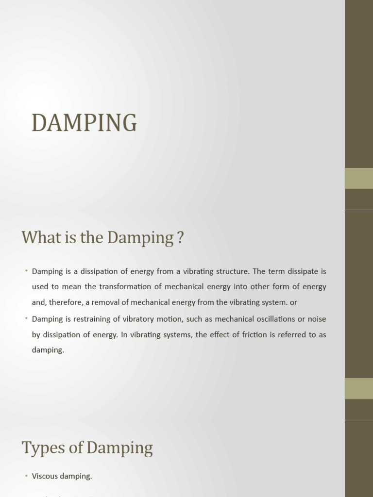 DAMPING | PDF | Friction | Damping