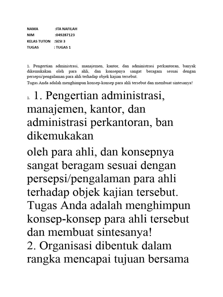 Administrai Perkantoran..tugas 1 Sesi 3 | PDF | Karier & Perkembangan | Pengembangan Diri