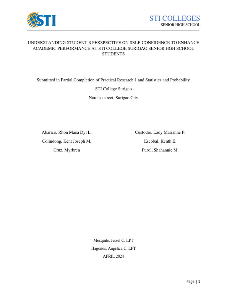 Group 4 Research Paper Stem201 | PDF | Focus Group | Self Esteem