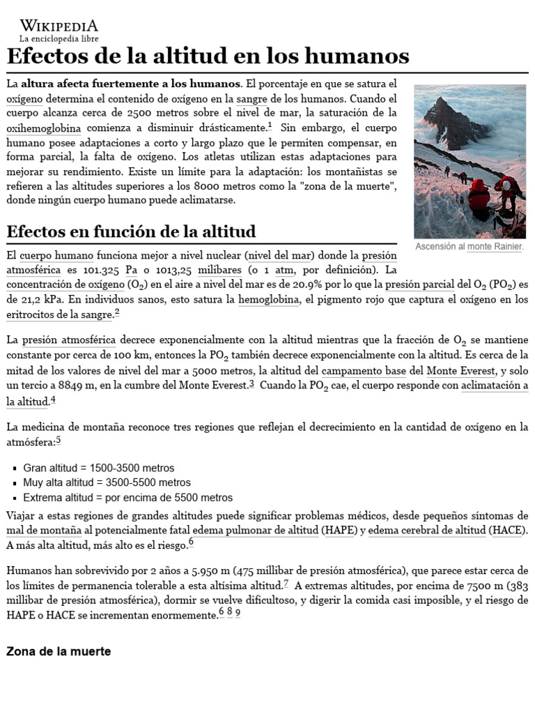 Efectos de la Altitud en Humanos | PDF | Fisiología | Medicina CLINICA