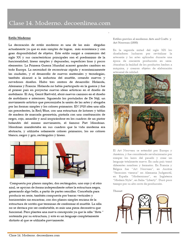 Clase 14 HD | Descargar gratis PDF | Mueble | Art Nouveau