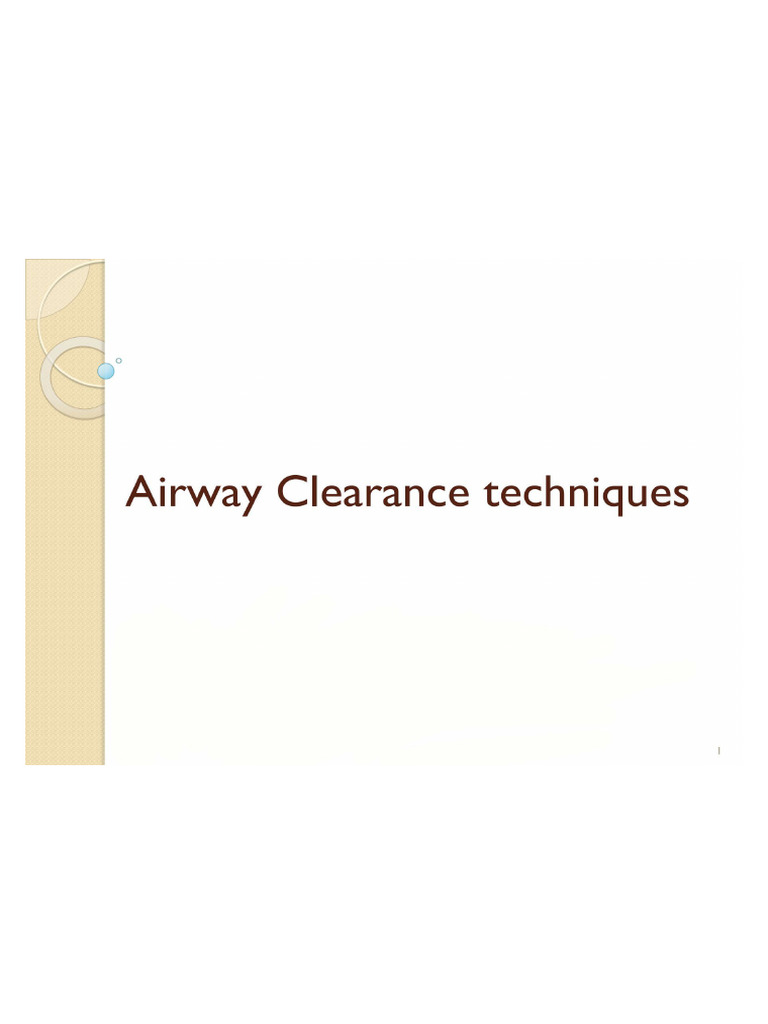 Airway Clearance Techniques | PDF