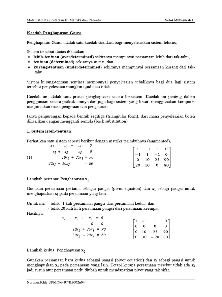 Matriks Gauss | PDF