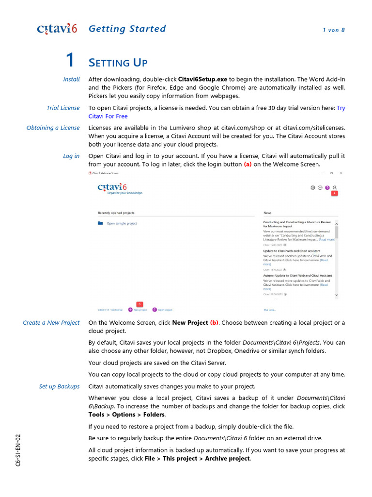 Citavi 6 Getting Started | PDF | Citation | Backup