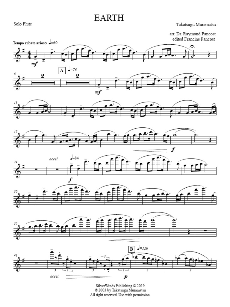 EARTH - Solo Flute | PDF
