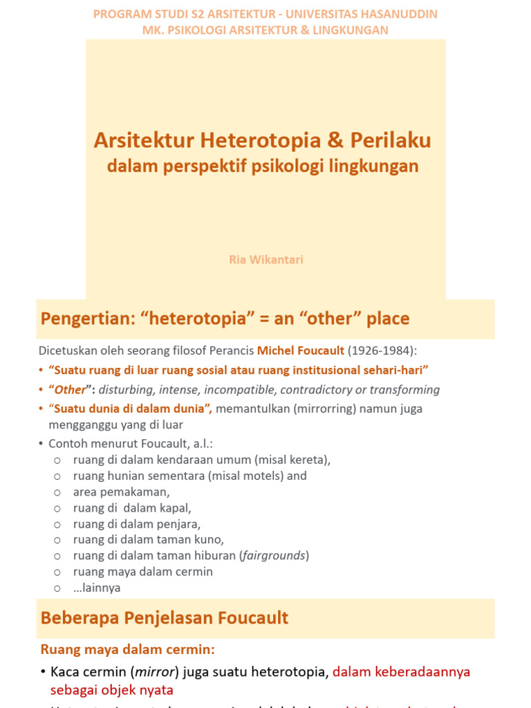 Arsitektur Heterotopia dalam Psikologi | PDF