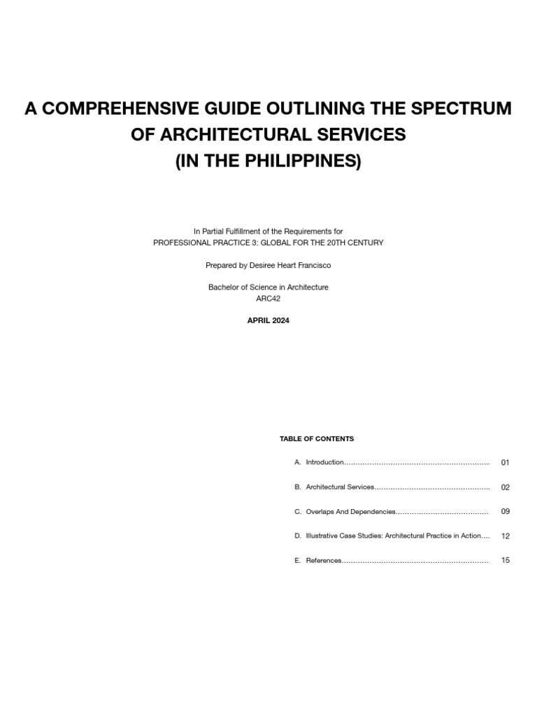 Architectural Services Guide PH | PDF | Architect | Specification ...