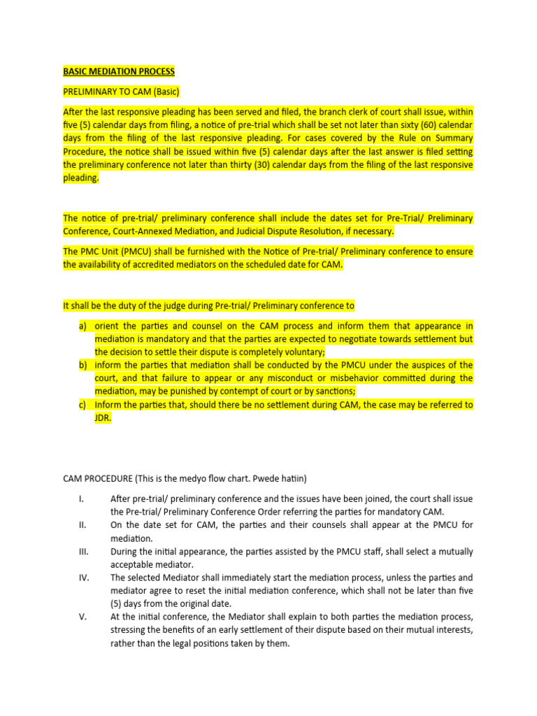 Basic Mediation Process Presentation | PDF | Mediation | Trials