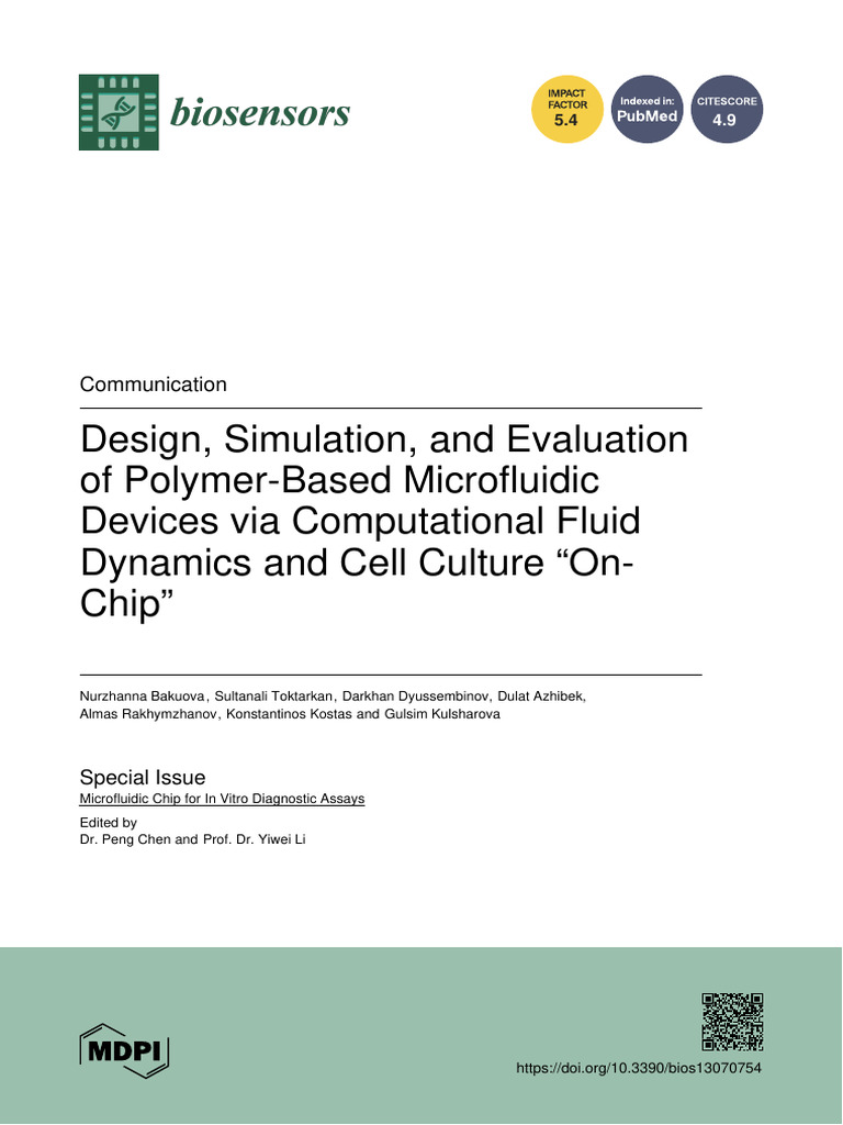 Design, Simulation, and Evaluation of Polymer Based Microfluidic ... Design, Simulation, and Evaluation of Polymer Based Microfluidic ...