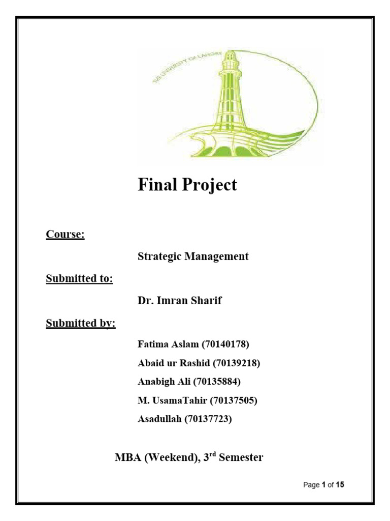 Final Project Strategic Management | PDF | Strategic Management ...