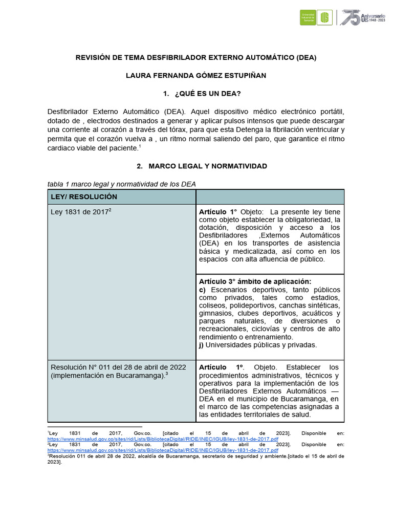 Revisión de Tema DEA | PDF | Reanimación cardiopulmonar | Paro cardíaco
