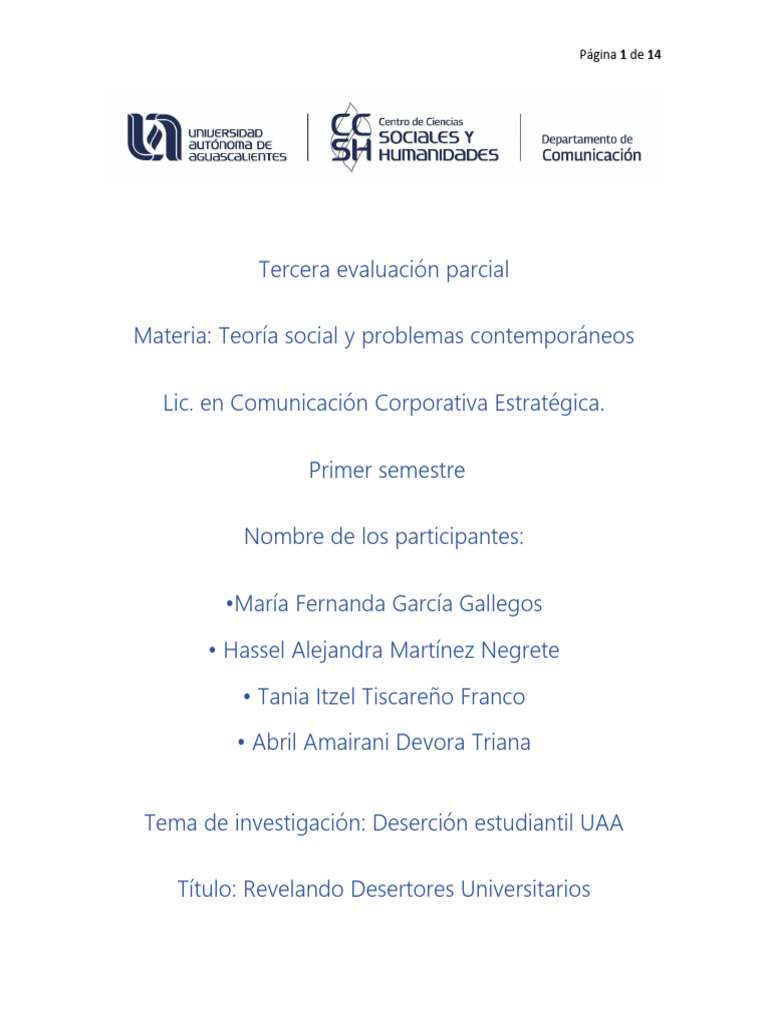 Causas de la Deserción Estudiantil UAA | PDF | Percepción