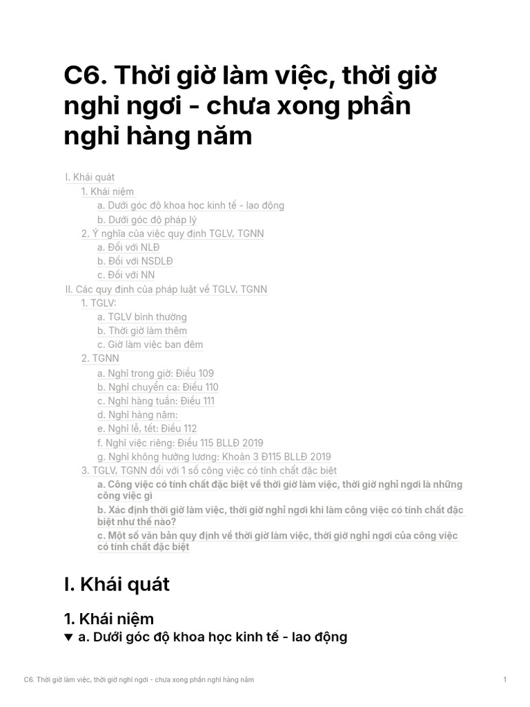 C6. Thi Gi LM Vic Thi Gi NGH Ngi - Cha Xong PHN NGH HNG NM | PDF